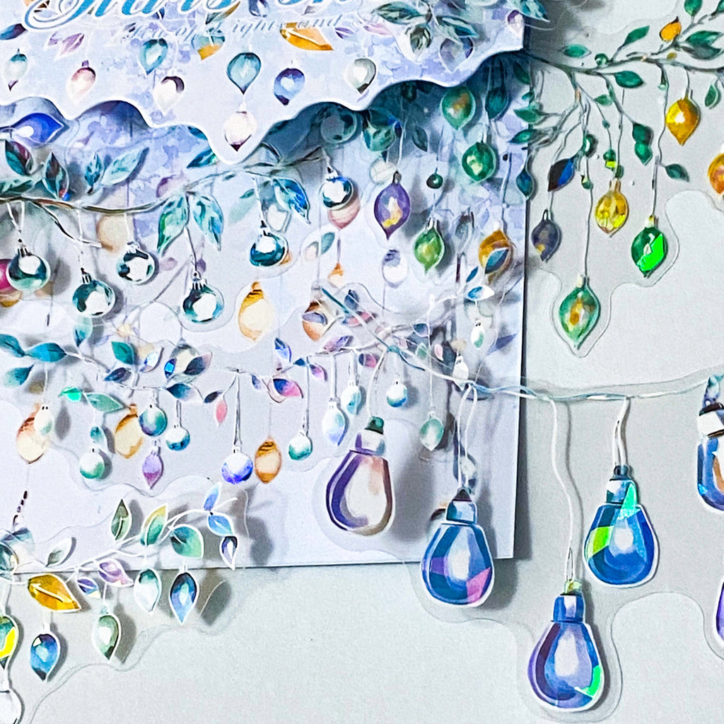 "STARS SHINE" Large Holo Clear Plastic Sticker Flakes 12 pcs HANGING P ...