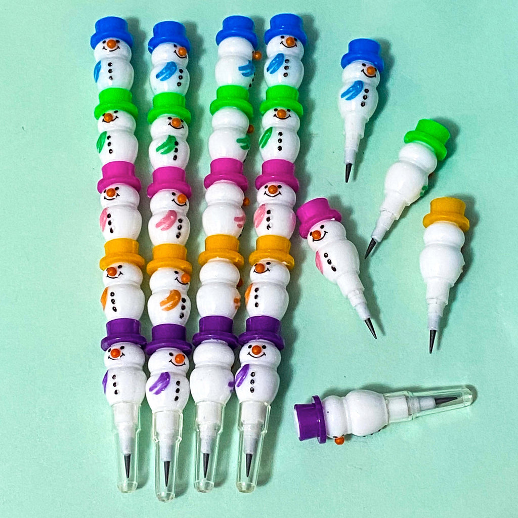Sale! SNOWMAN Stack Of Mini Pop-On PENCILS – The Kawaii Squirrel