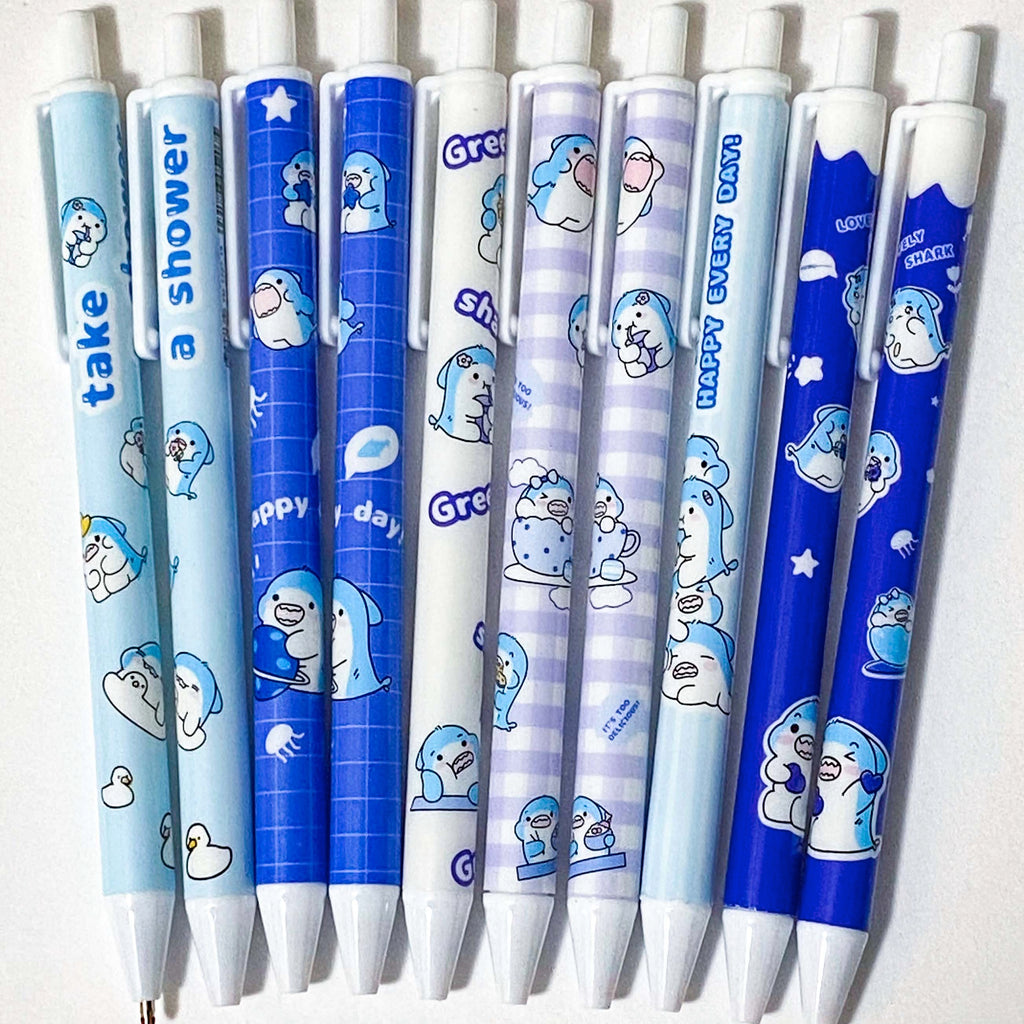 Just 90p! Kawaii SHARK Click BLACK Fineline PEN – The Kawaii Squirrel