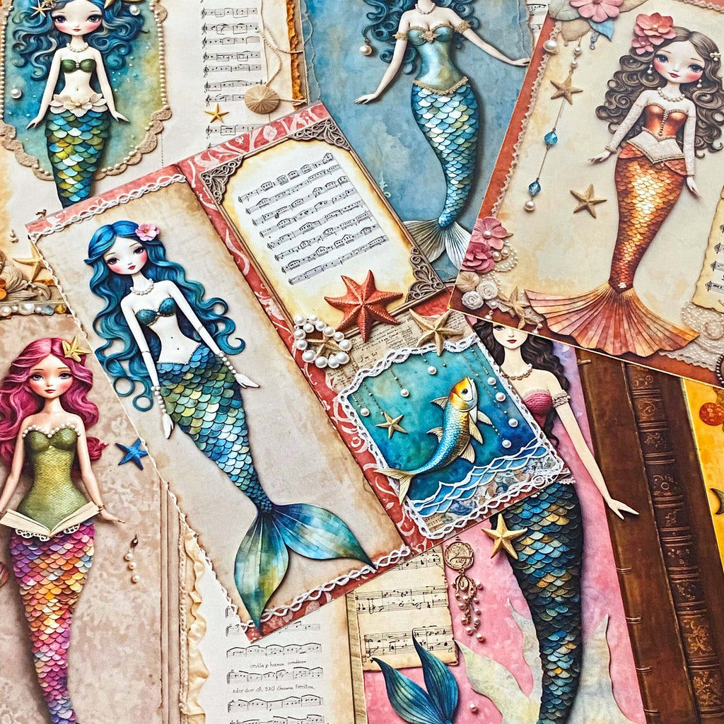 MERMAID SONG Pretty Postcard Bundle of 4 – The Kawaii Squirrel