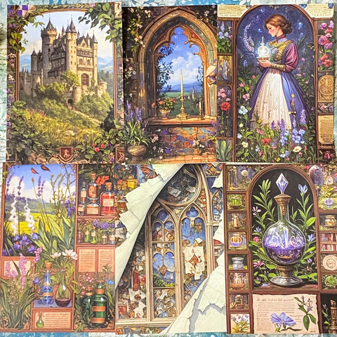 Botanical Medieval Journaling Papers 50 Sheets Booklet - Vintage Story ...