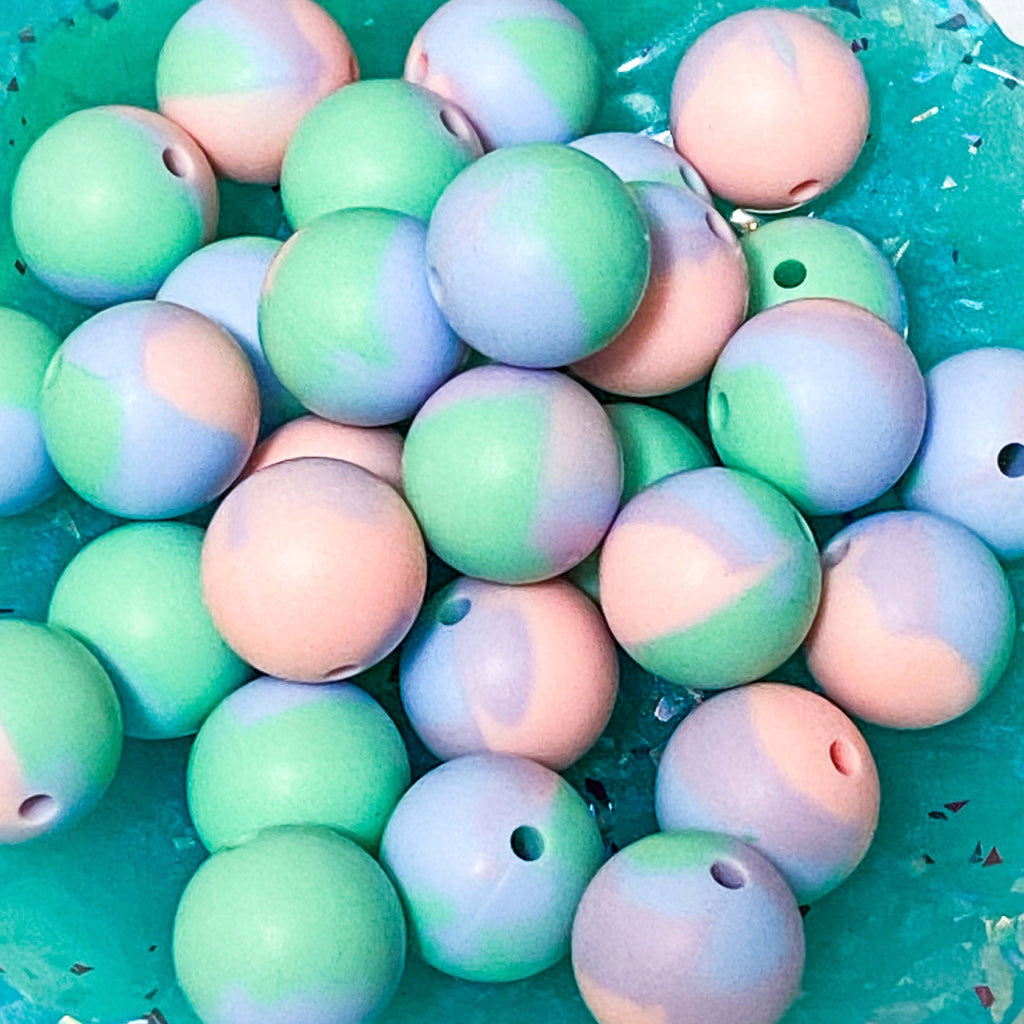 PASTEL FANTASY Marbled Big SILICONE BEADS 15mm – The Kawaii Squirrel