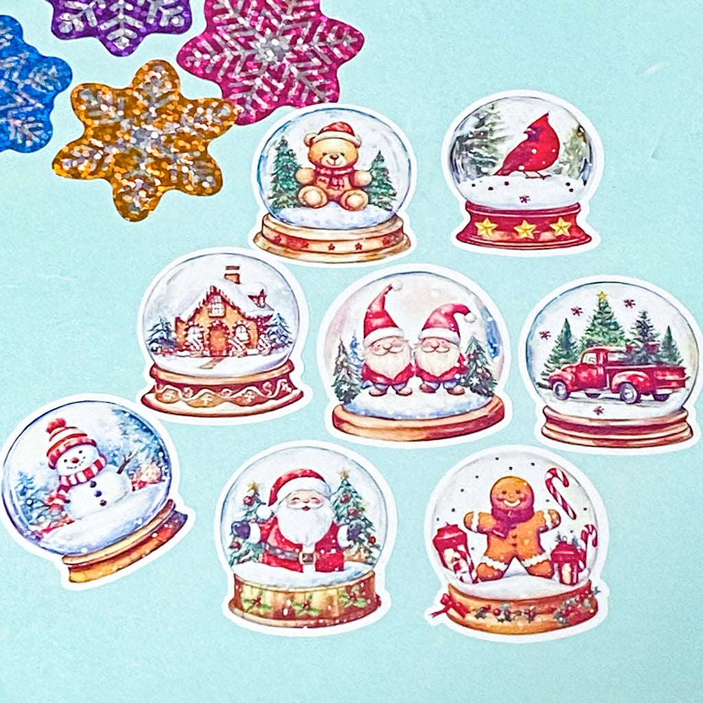 Christmas SNOW GLOBE Stickers Pack of 20 31mm Tall – The Kawaii Squirrel