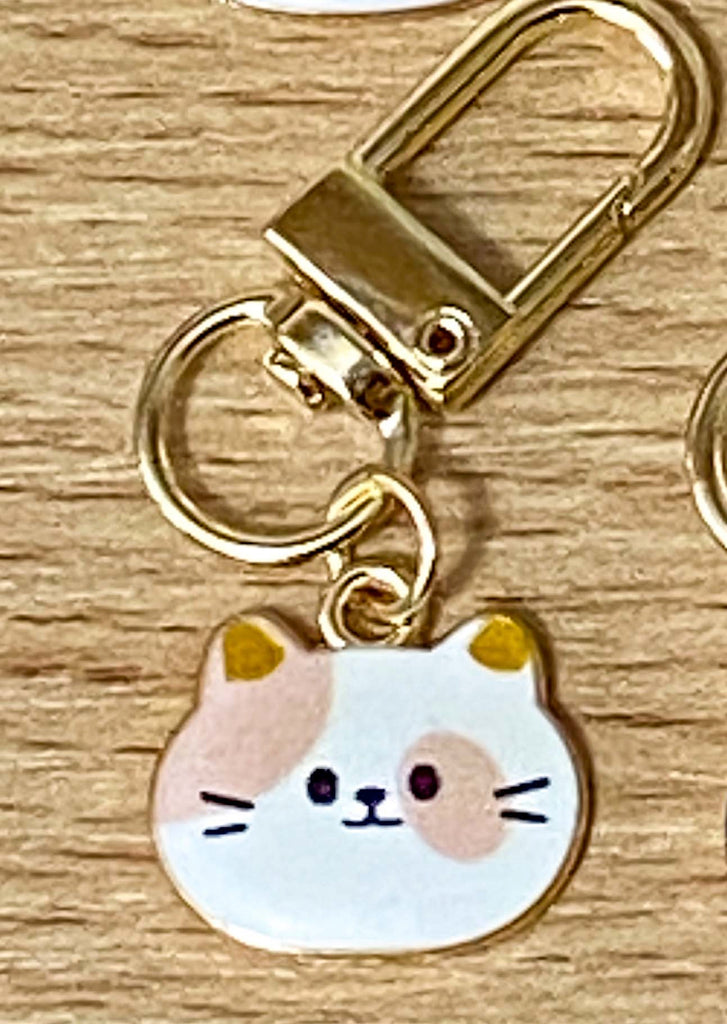 Last 2- just 50p! Enamel Gold Tone CAT FACE CLIP KEY CHAIN – The Kawaii ...