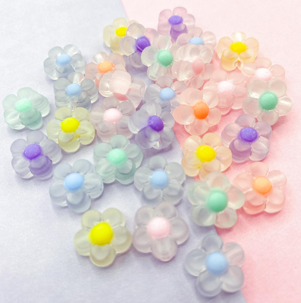 Pastel Translucent Flower Bead 13mm Set of 10 – The Kawaii Squirrel