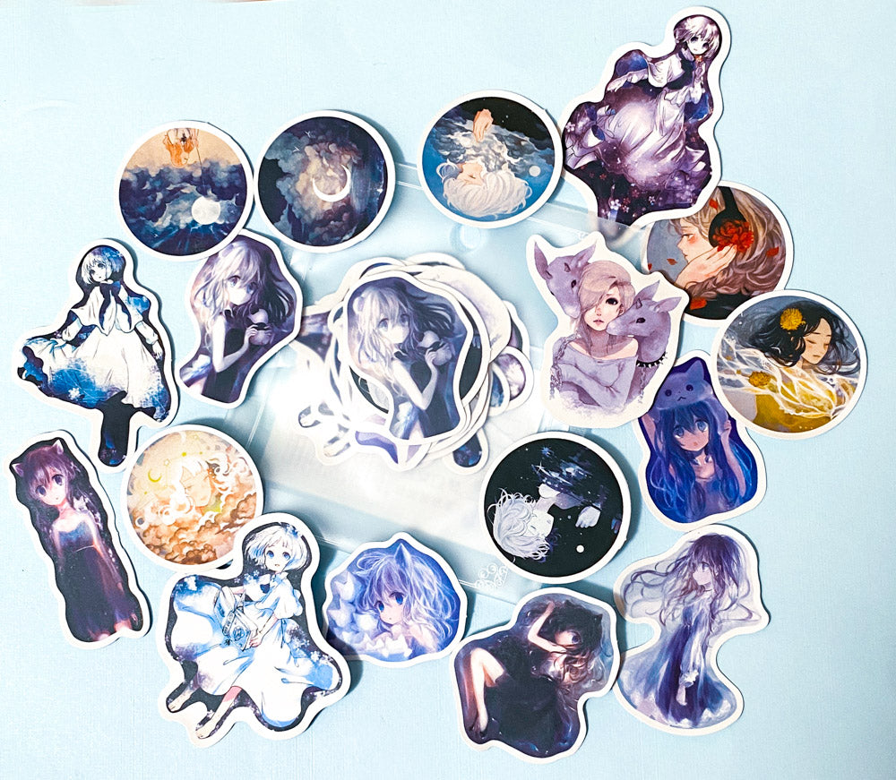 75% off! Magical Kawaii Moon Girl Larger Sticker Flakes Pack of 17 ...